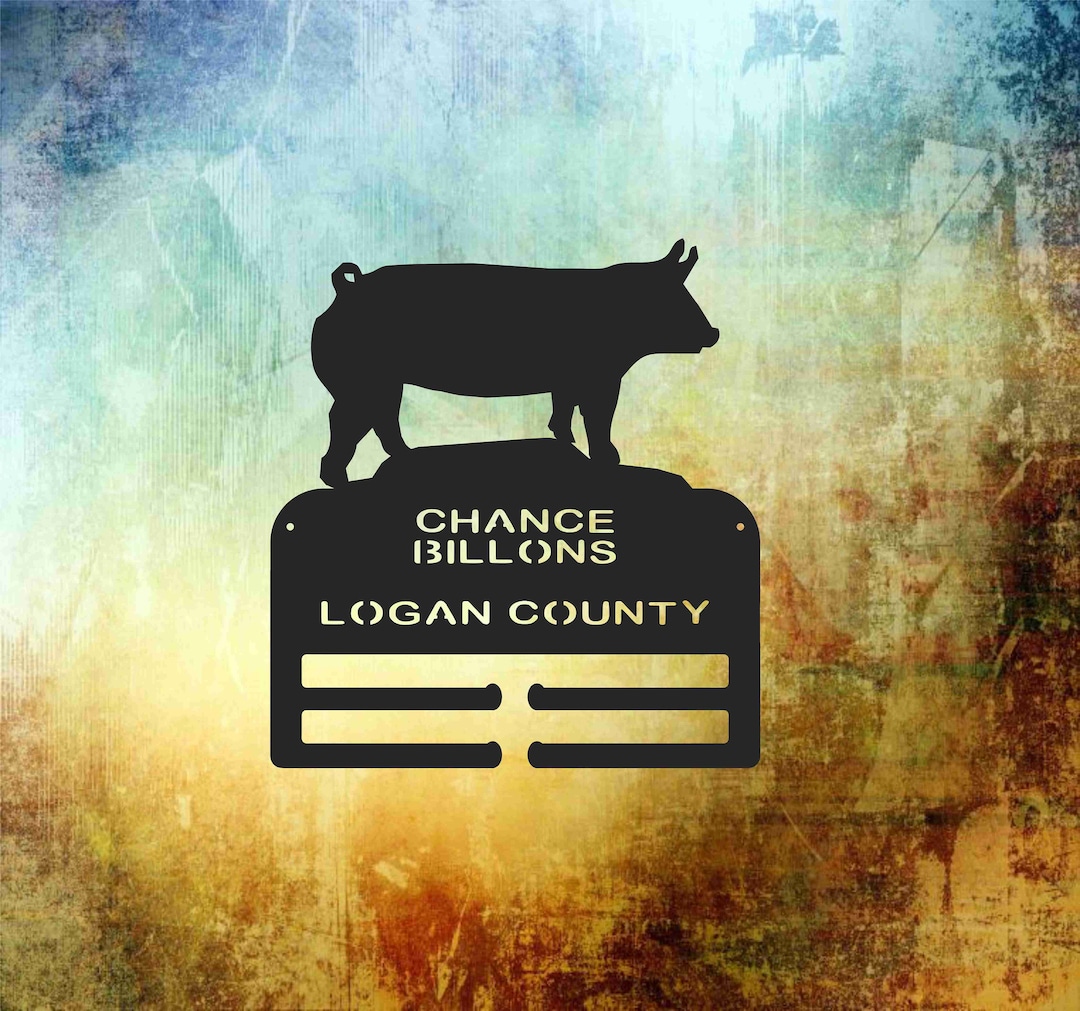 Swine Pig Ribbon Hanger. Pig Ribbon Display. Award or Trophy. Metal ...