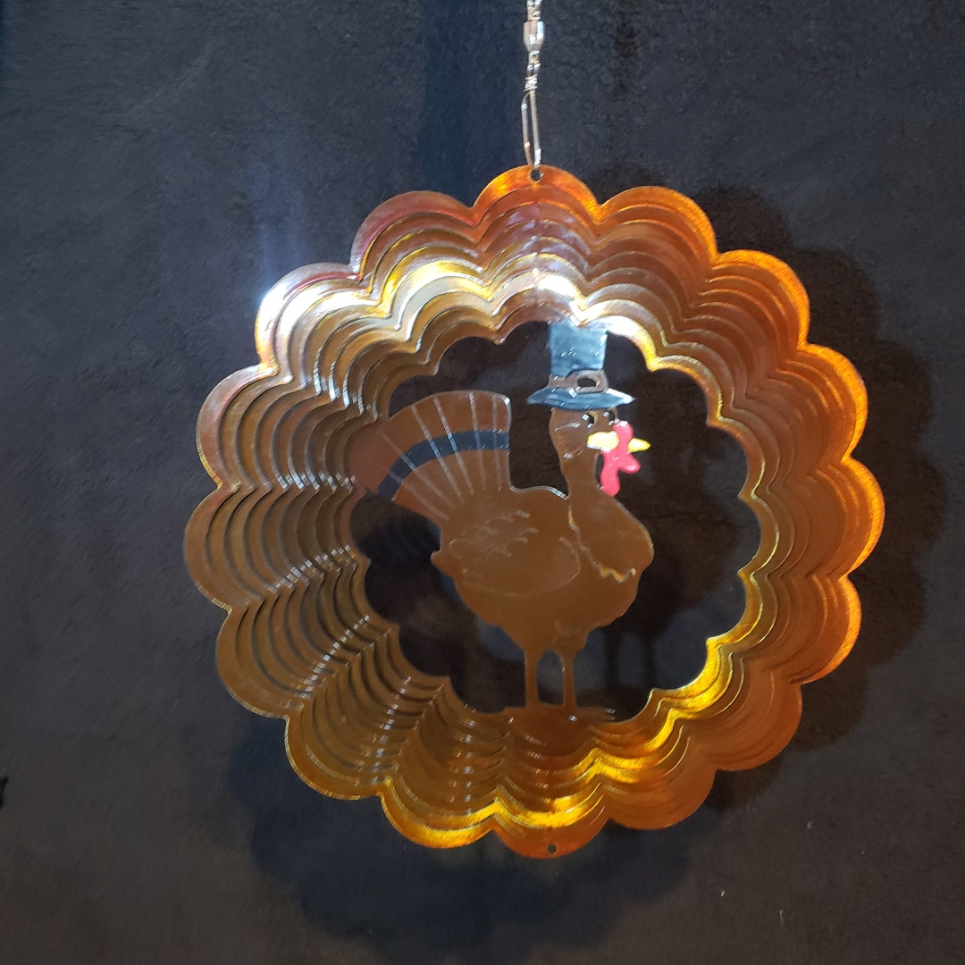 Thanksgiving Turkey Wind Spinner. Garden Wind Whirly. Patio Decoration ...