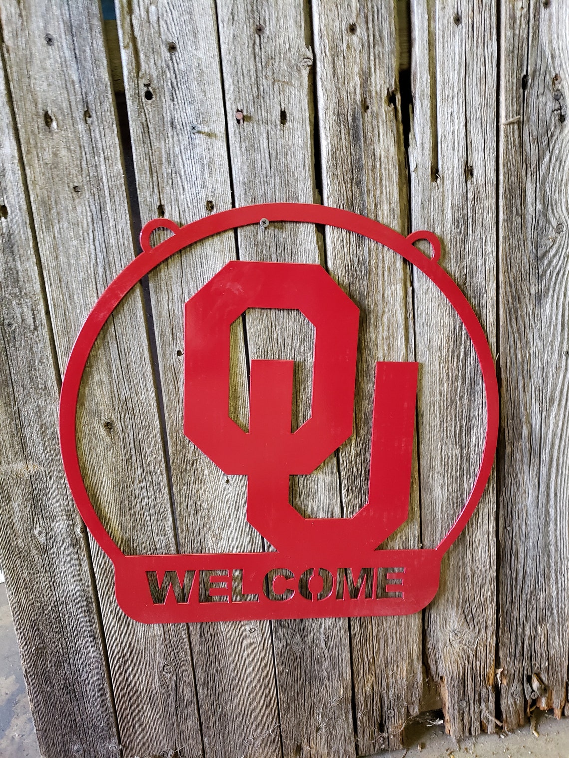 Ou-oklahoma University Metal Hanging Sign. School Football - Etsy
