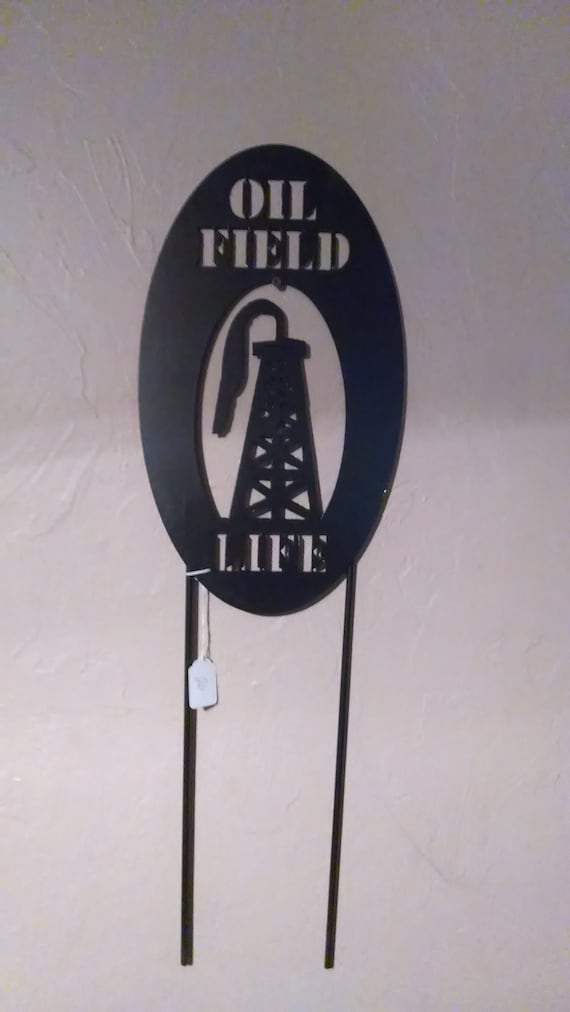 Oil field life trash plasma cut metal wall art or yard | Etsy