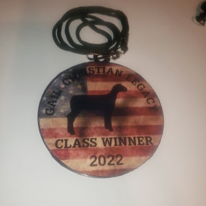 4" Custom Livestock Award Medallion With Lanyard. Personalized for Your ...