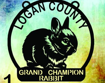 Metal Plasma Cut Rabbit Personalized Pen Sign Award or Yard | Etsy