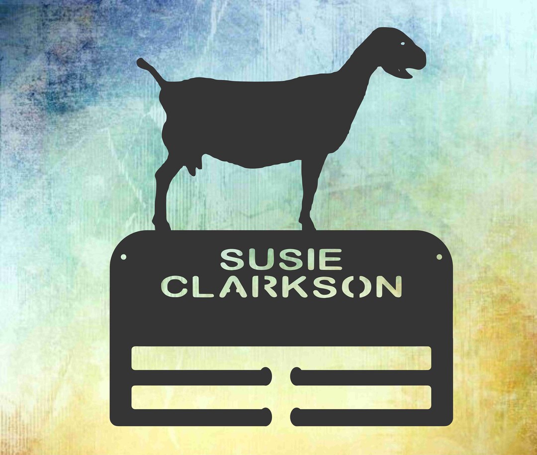 Nubian Goat Ribbon Hanger. Goat Ribbon Display. Award or Trophy. Metal ...