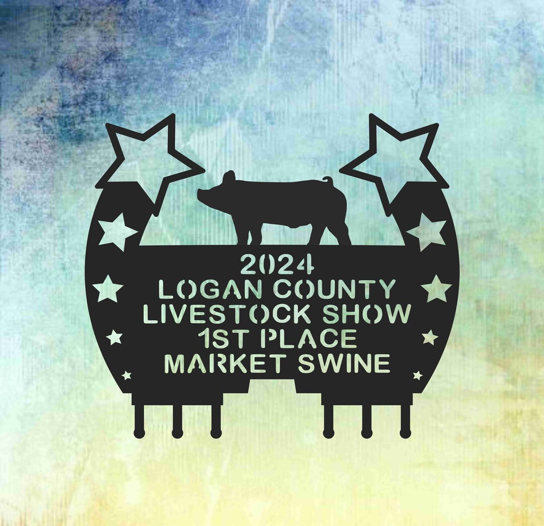 Swine Pig Ribbon Hanger. Pig Ribbon Display. Award or Trophy. Livestock ...