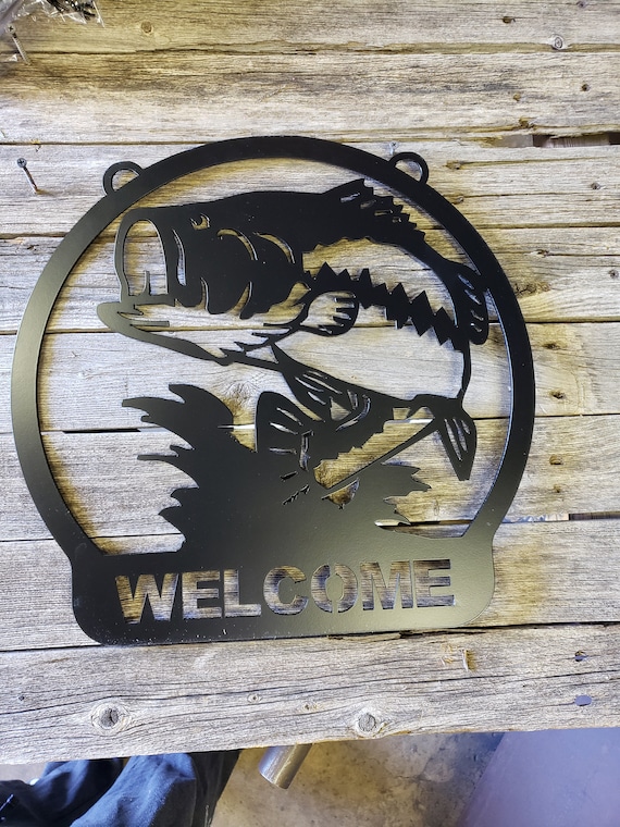 Bass Fishing Plasma Cut Metal Art Sign / Fishing / Lake / Yard - Etsy