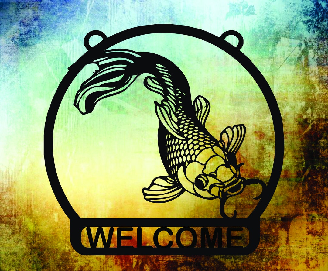 Metal Plasma Cut Koi Fish Pond Sign or Yard Stake. Great Garden ...