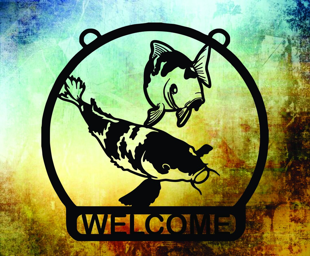 18" or 15" Wide Plasma Cut Metal Koi Fish Pond Hanging Sign or Yard ...