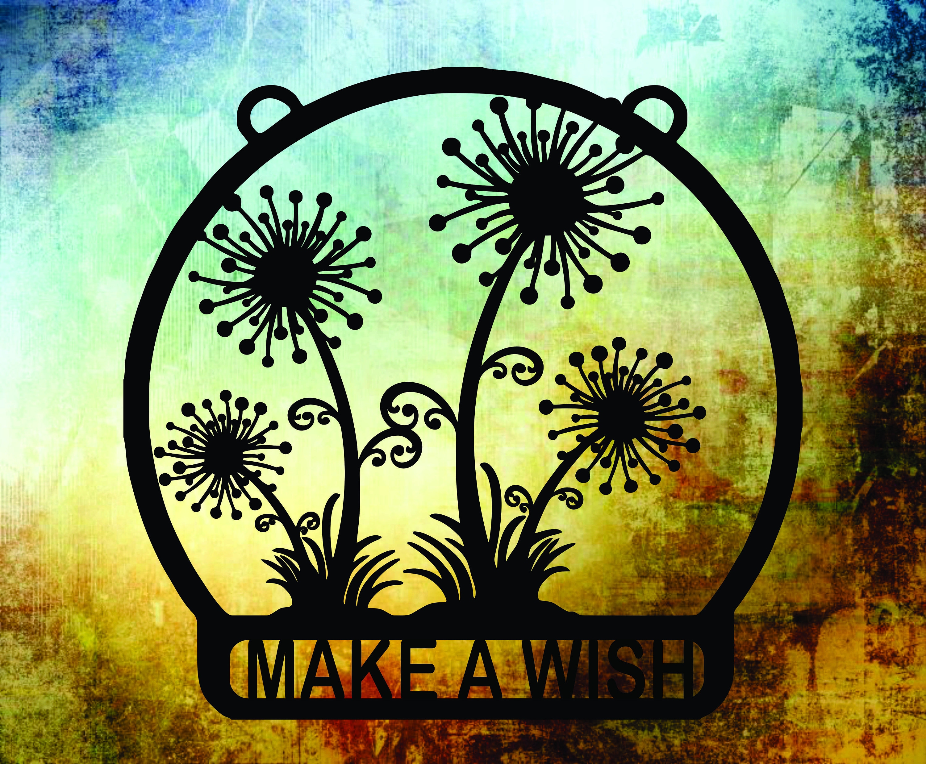 Make a Wish Dandelion Sign. Wall Art or Yard Stake Sign. | Etsy