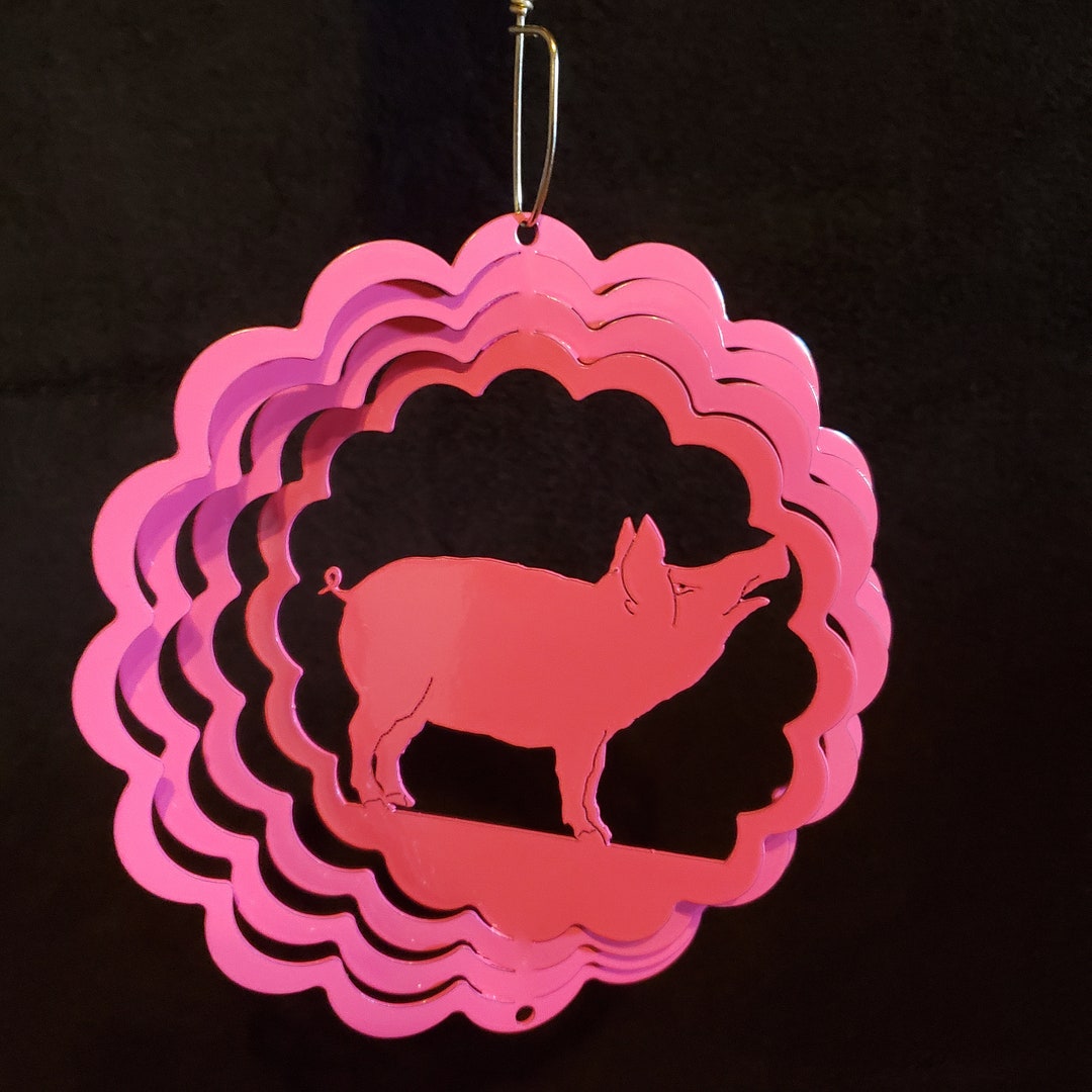 6" Pig Wind Spinner. Garden Wind Whirly. Patio Decoration. Porch Decor ...