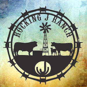 Farm Sign / Brand / Cow Calf / Cattle Ranch Plasma Cut Metal Sign ...