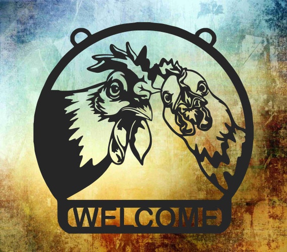 Chicken & Rooster Personalized Metal Coop Sign or Yard | Etsy