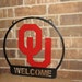 Ou-oklahoma University Metal Hanging Sign. School Football Spirit Flag ...