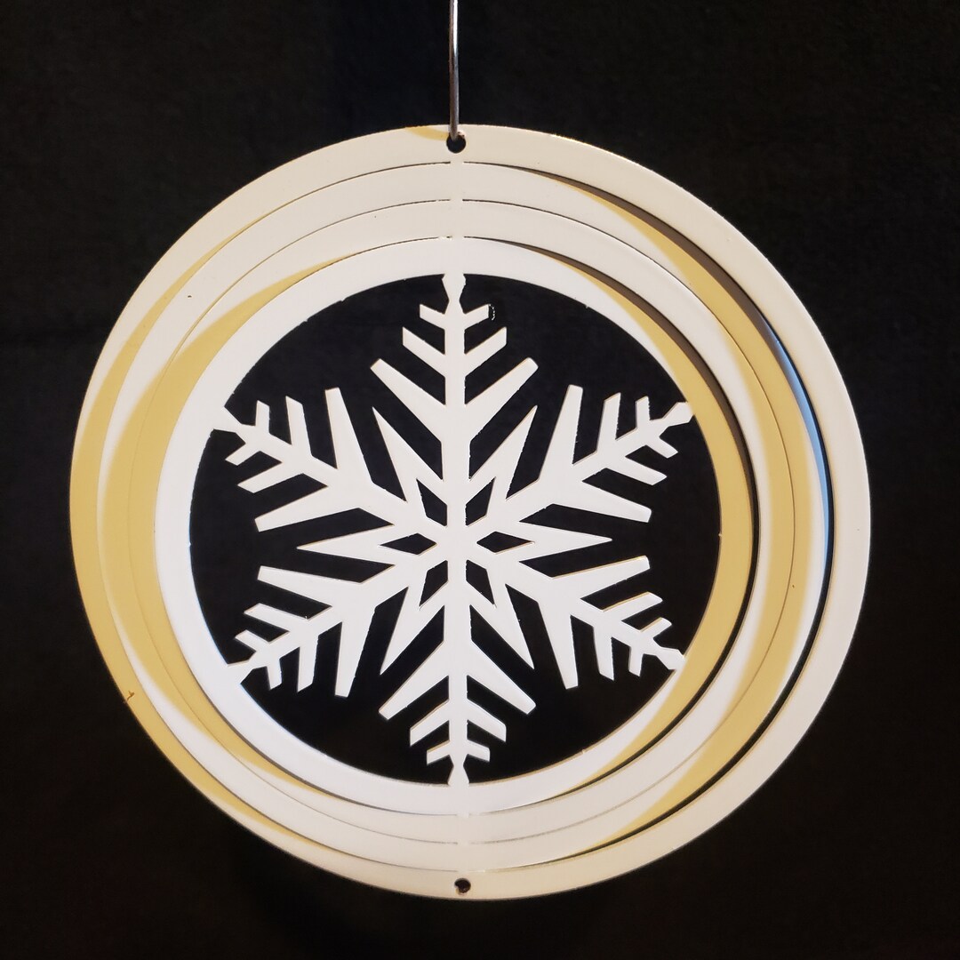 6" Snowflake Wind Spinner. Garden Wind Whirly. Patio Decoration. Porch ...