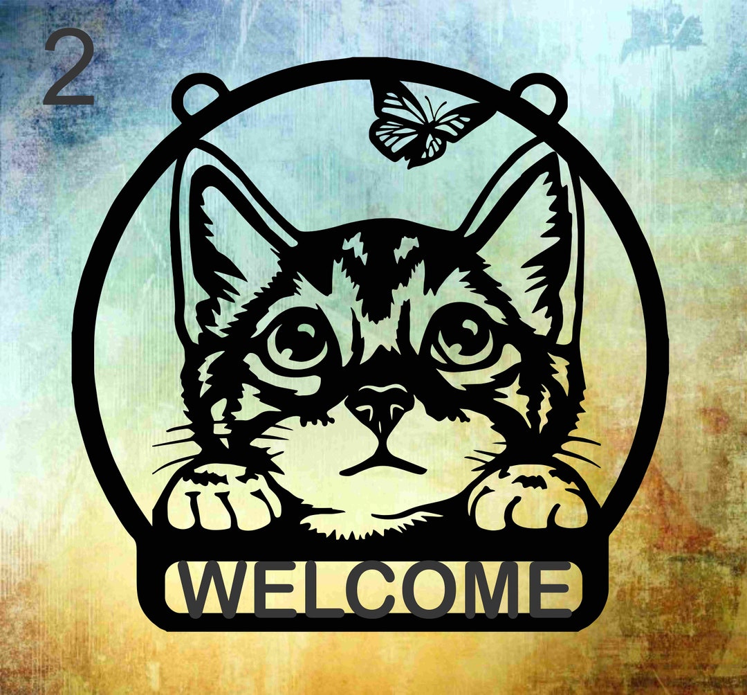 Metal Cat-kitten Name, Address or Yard Sign / Personalized Yard Stake ...