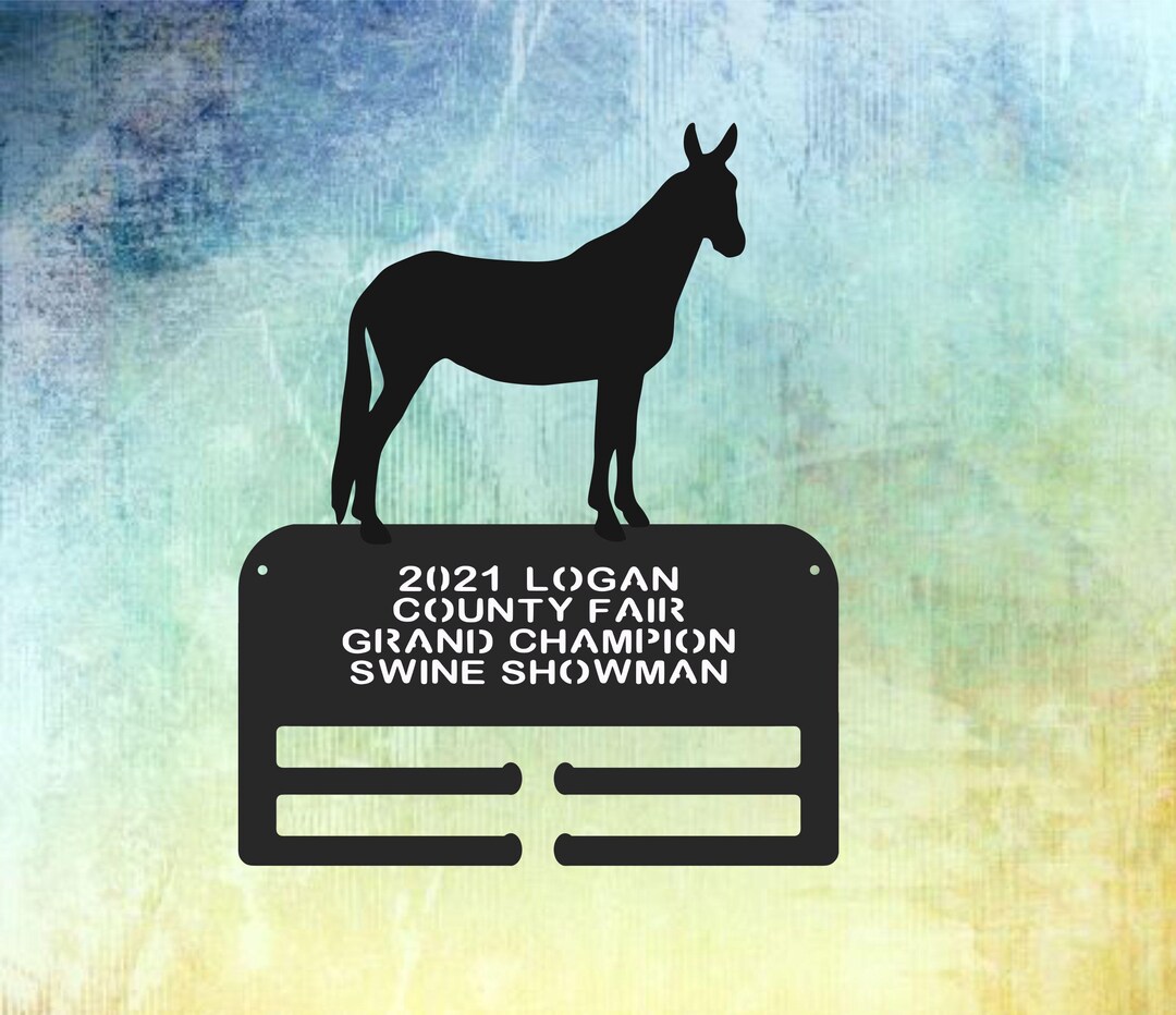 Personalized Mule Ribbon Holder: Metal Stall Sign, Livestock Award - Etsy