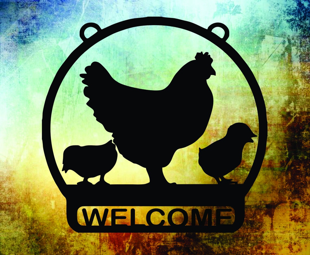 Chicken With Chicks Coop Farm Sign or Yard Stake. Metal Plasma Cut Sign ...