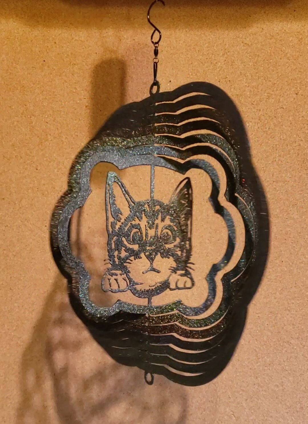Cat Peeking Wind Spinner: Plasma Cut Metal Garden Art - Etsy