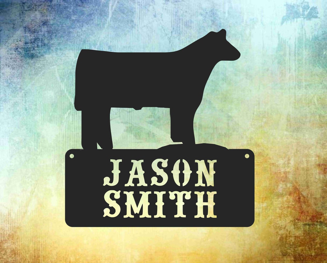 Steer Name Pen Sign / Plasma Cut Metal / 4-H Buyer Gift / Stall, Farm ...