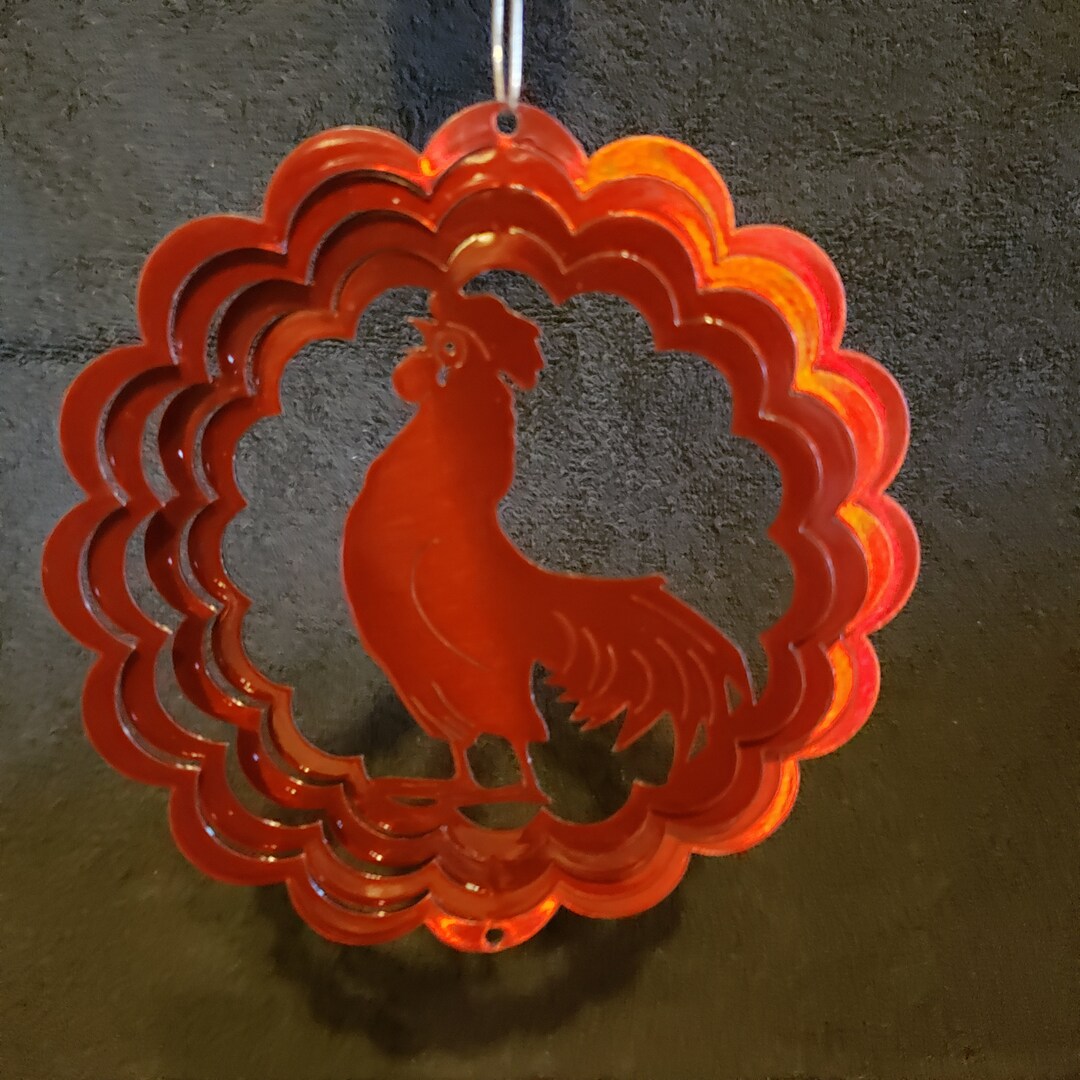 6 Rooster Wind Spinner. Garden Wind Whirly. Patio Decoration. Porch ...