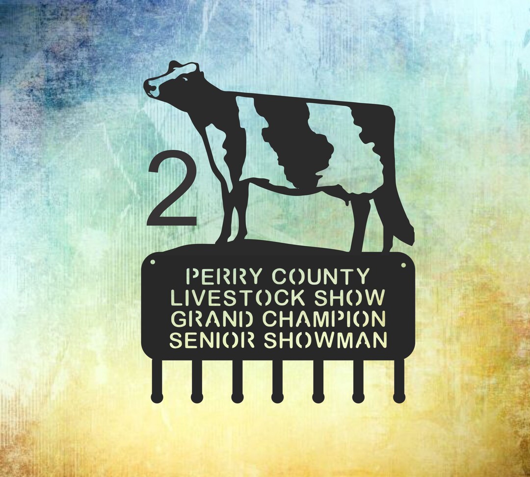 Dairy Cow Ribbon Holder or Keyrack / Pen Sign / Livestock Award / Farm ...