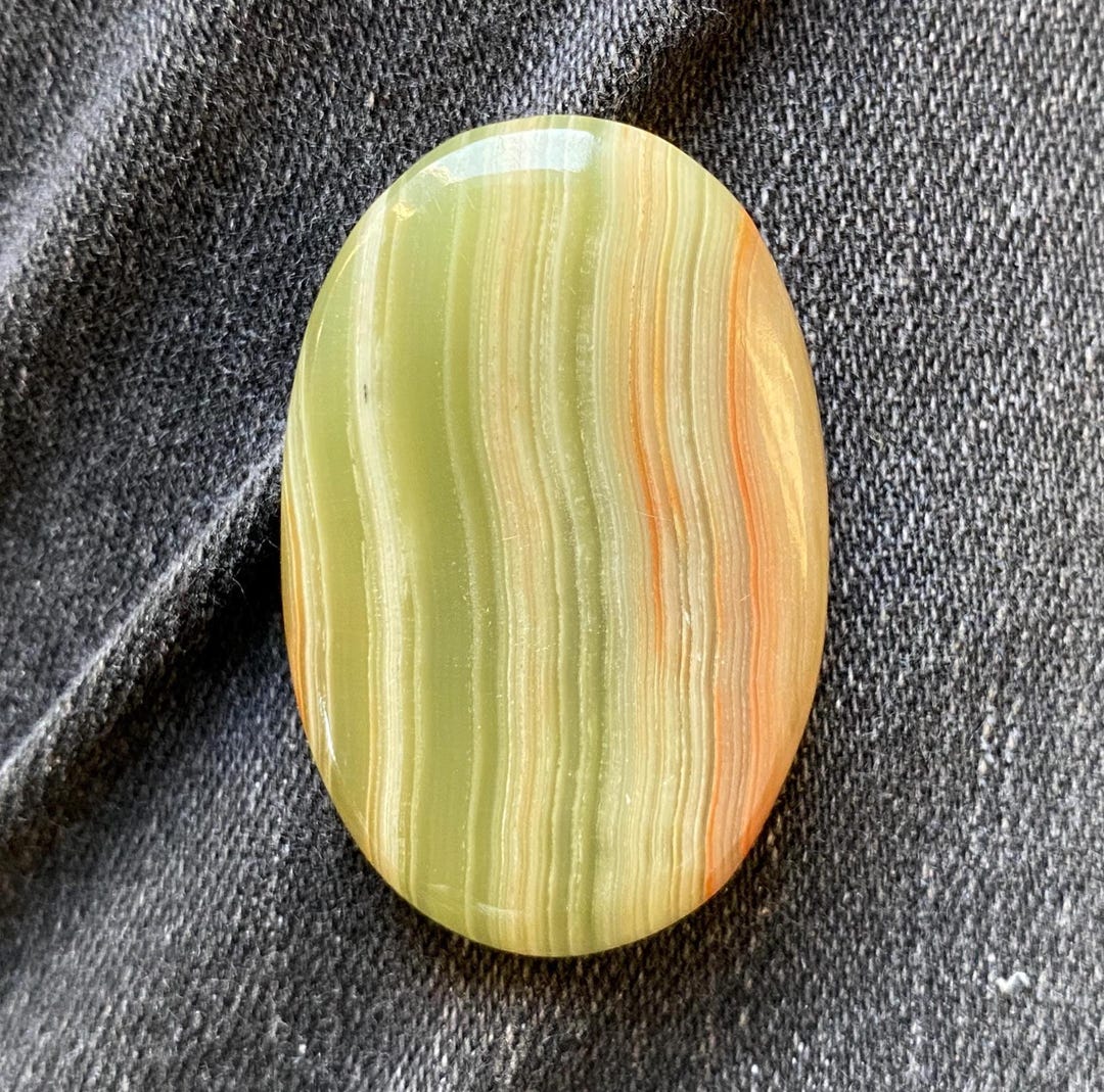 Cabochon de calcite rubané, pierre polie, verte aquatine calcite pierre ...