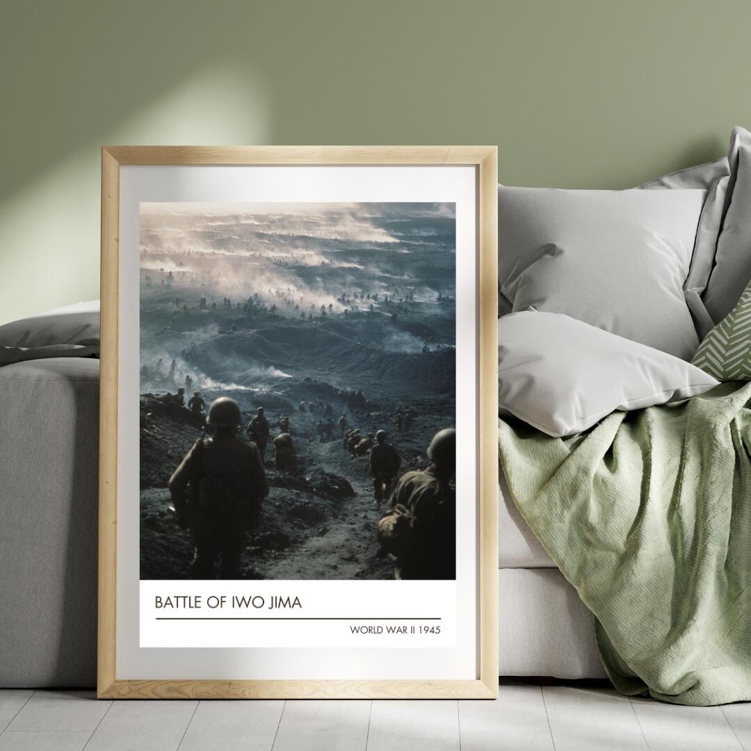 Battle of Iwo Jima Poster – WWII Pacific Theater Wall Art, 1945 Island ...