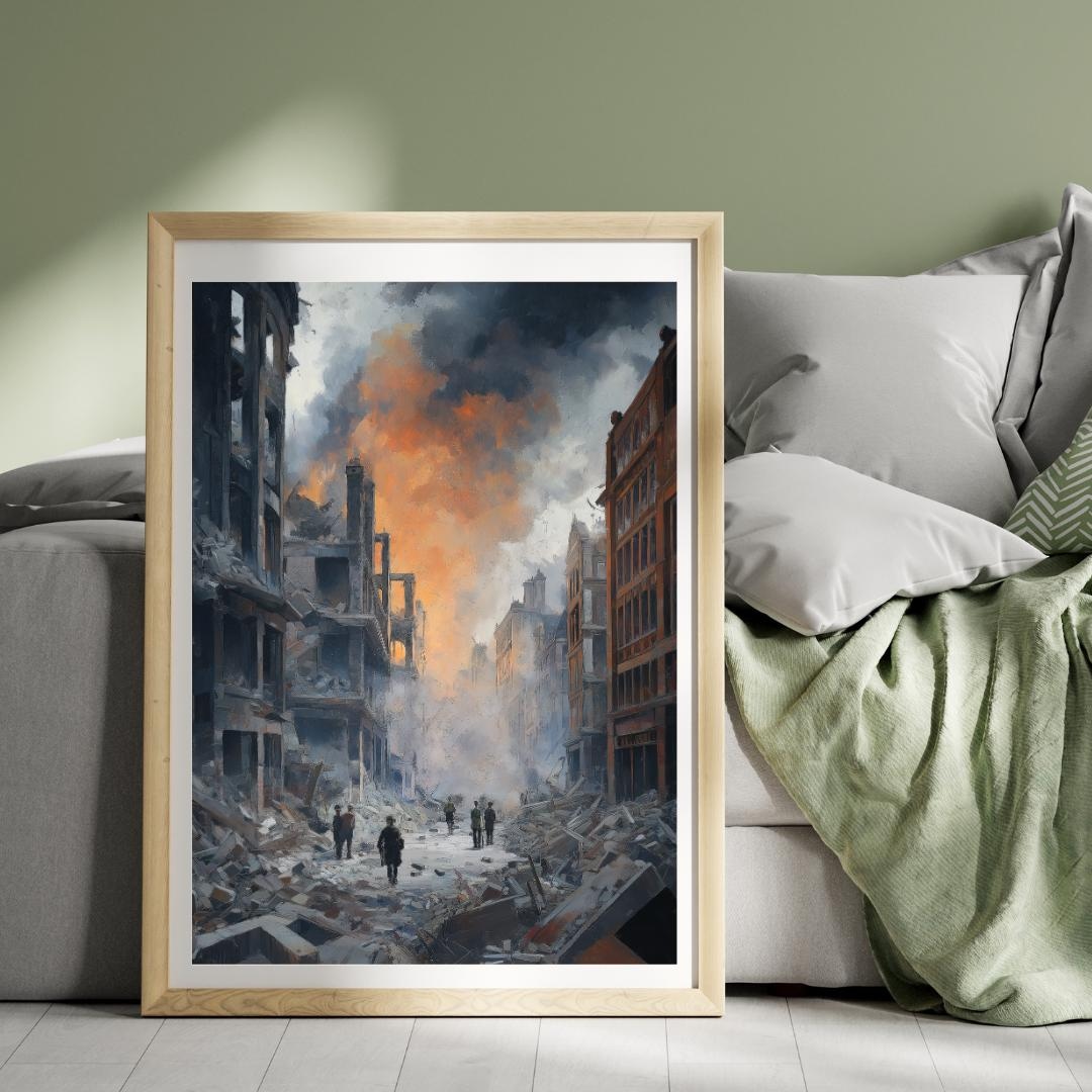 Blitz Poster London the Blitz Print WW2 World War 2 Spitfire Luftwaffe ...