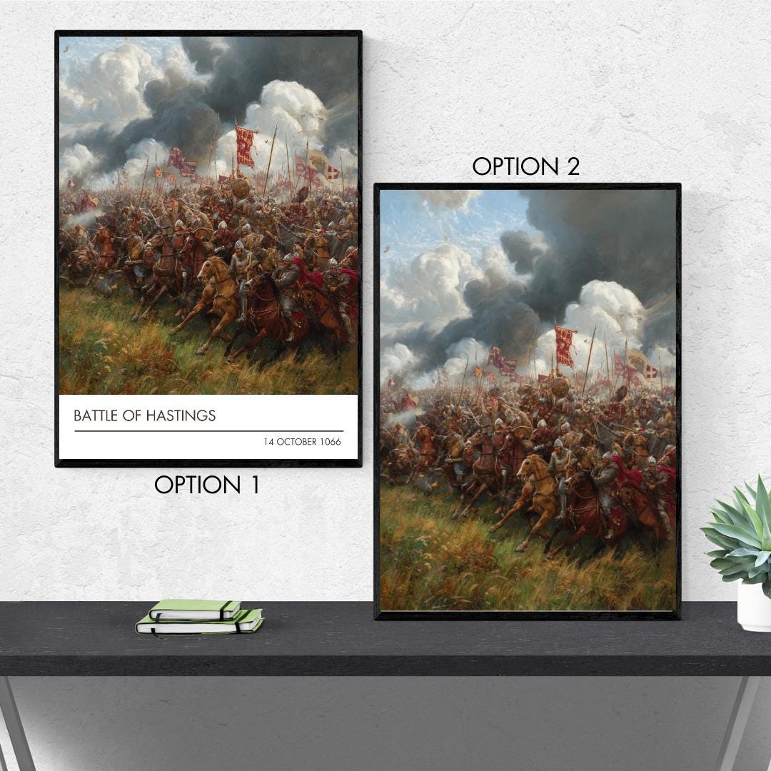 Battle of Hastings 1066 Poster – Medieval History Wall Art, Norman ...