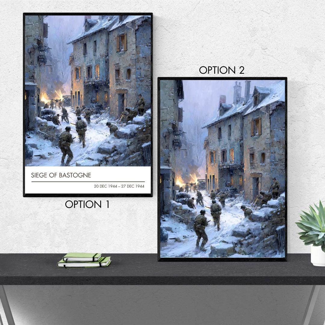 Siege of Bastogne Poster – WWII 1944, Battle of the Bulge Wall Art ...
