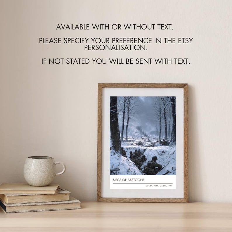 Siege of Bastogne Poster – WWII 1944, Battle of the Bulge Wall Art ...