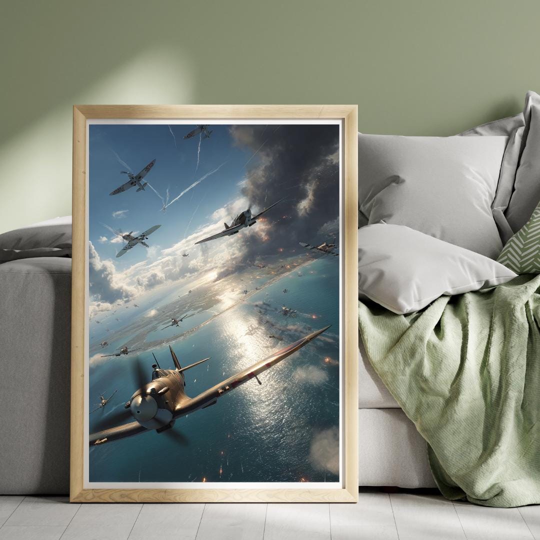 Battle of Britain Poster White Cliffs of Dover Blitz Print WW2 World ...