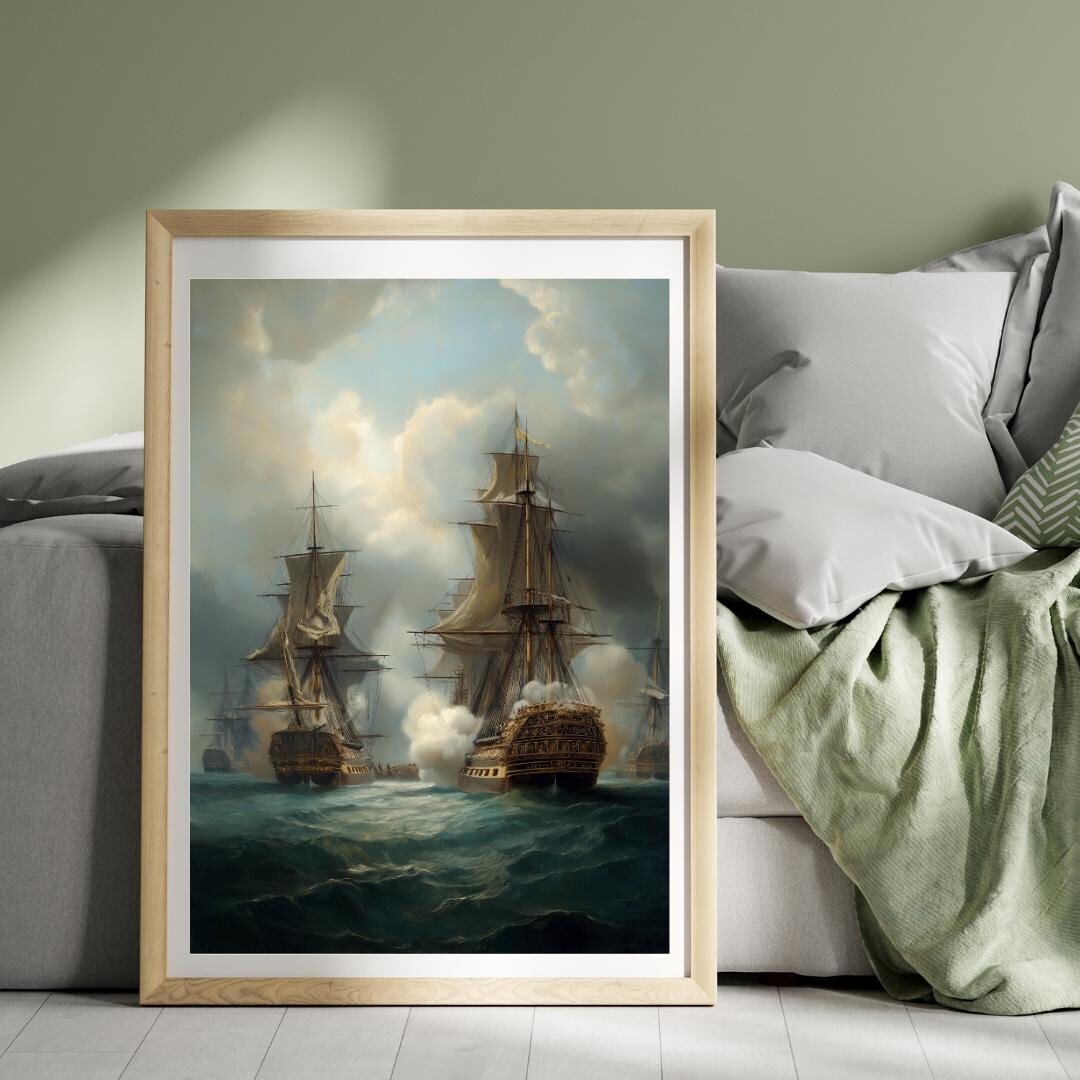 Battle of Trafalgar Poster Horatio Nelson Print British Navy History ...