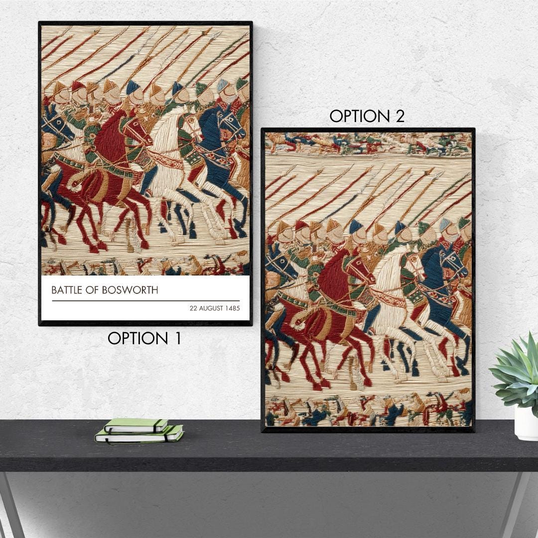 Battle of Bosworth Poster – 1485 Medieval England Wall Art, War of the ...