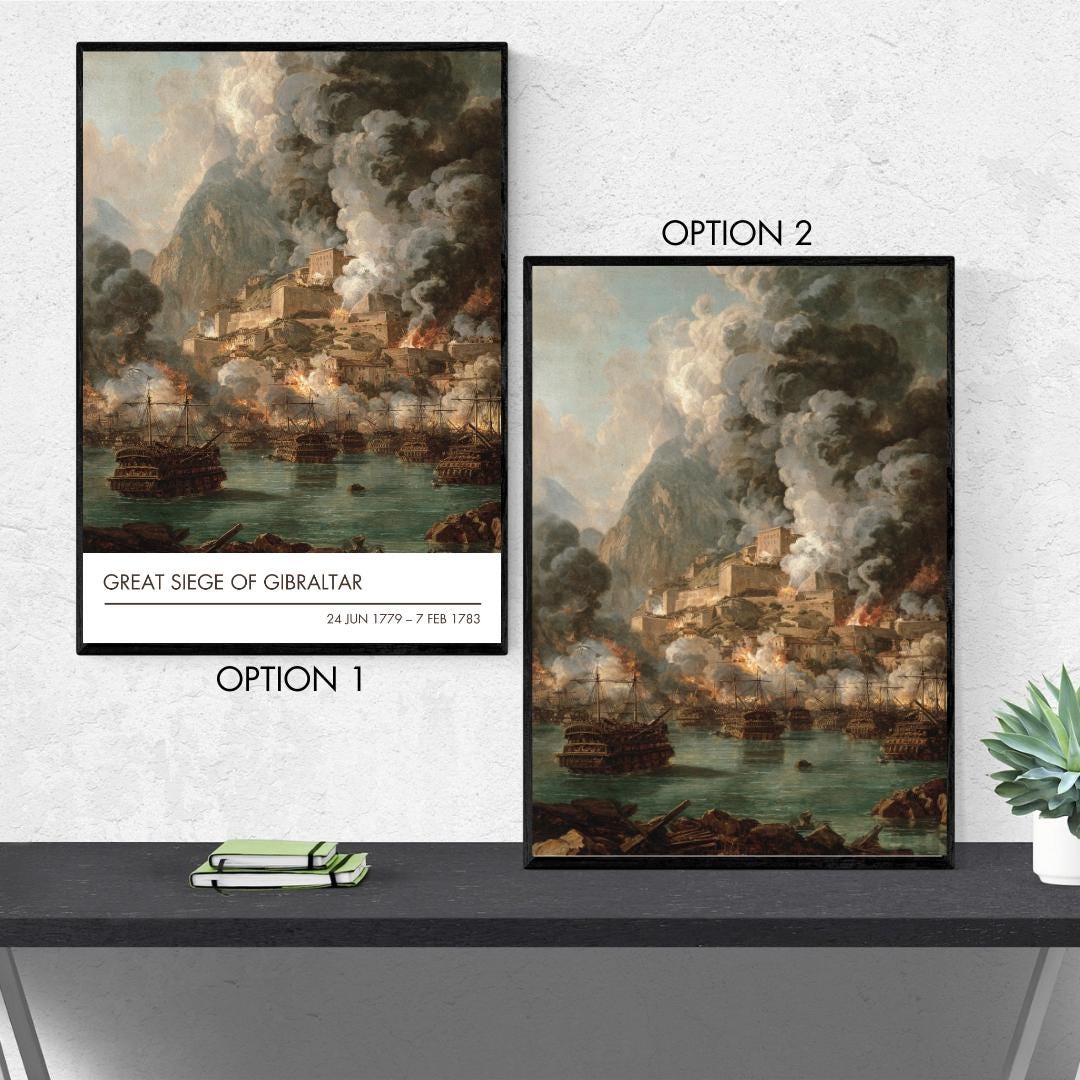 Great Siege of Gibraltar Poster – 1779–1783 Historic Battle Wall Art ...