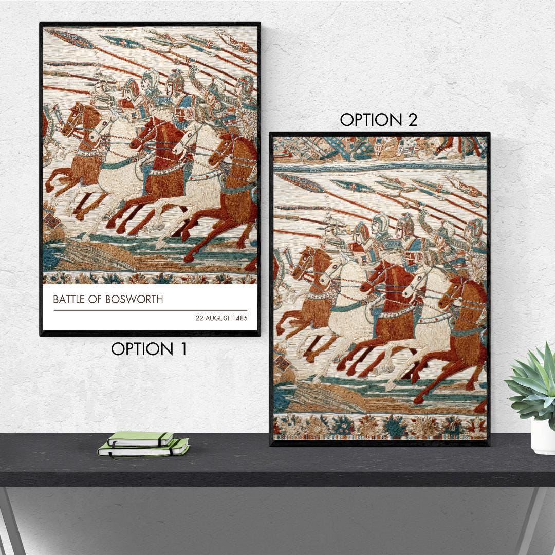 Battle of Bosworth Poster – 1485 Medieval England Wall Art, War of the ...