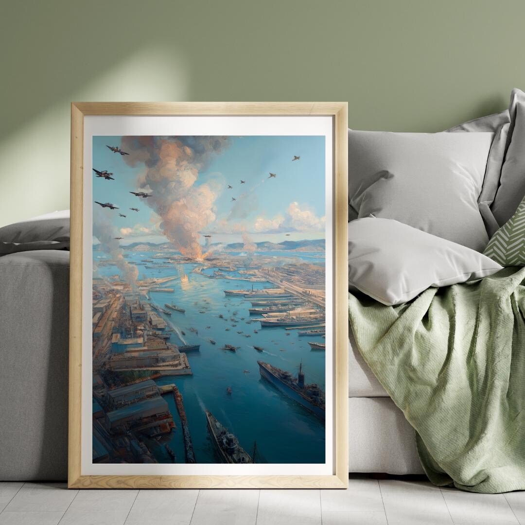 Pearl Harbor WWII Poster – 1941 Attack Vintage War Art Print, Military ...
