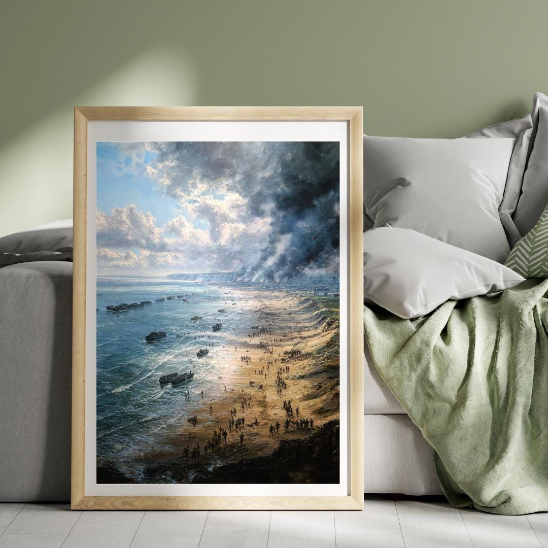 D-day WWII Poster – Normandy Invasion Military History Wall Art ...