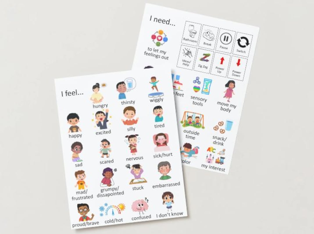 Customizable Visual "i Feel/ I Need" Printable Template - Etsy