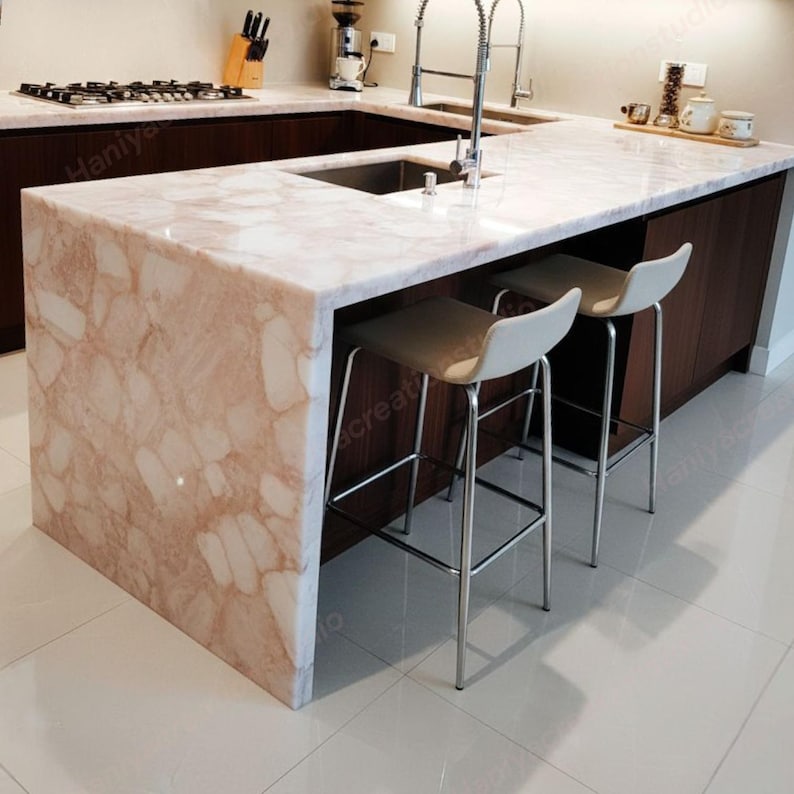 Rose Quartz Countertop and Kitchen Island – Stylish & Durable Kitchen ...
