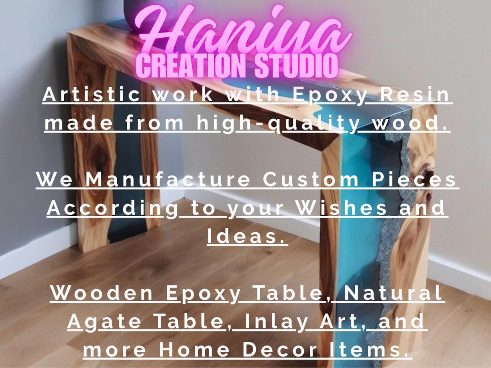 Handmade Ocean Resin Coffee Table: Wood & Epoxy Living Room Centerpiece ...