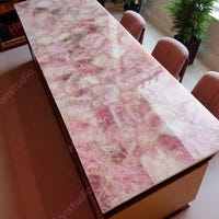 Rose Quartz Countertop, Pink Agate Table Top, Elegant Home Decor - Etsy