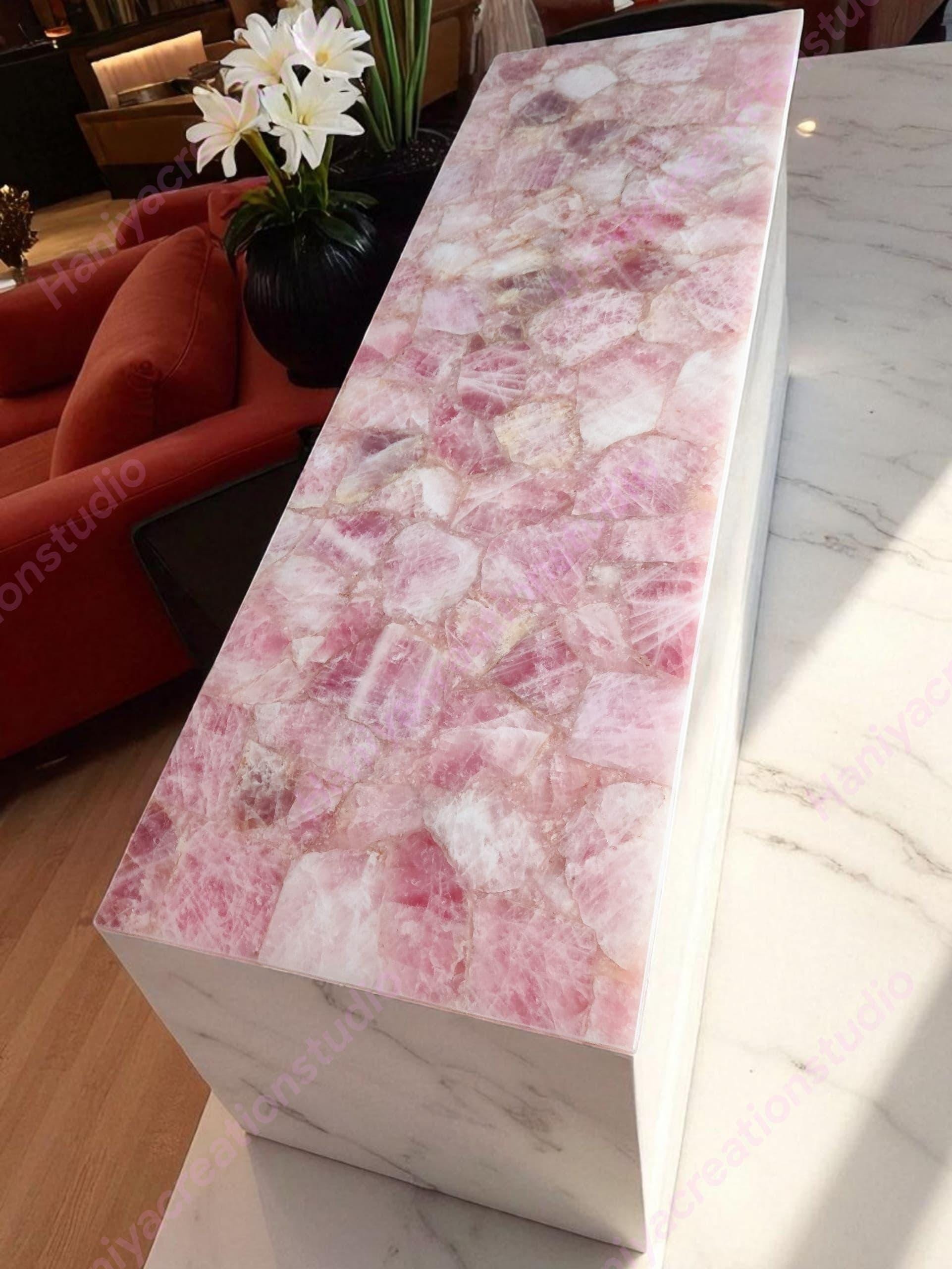 Rose Quartz Countertop: Luxury Kitchen Island, Natural Stone Worktop - Etsy