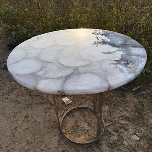 Natural White Agate Round Coffee Table for Your Home, Office, or Hotel ...