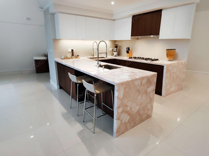 Rose Quartz Countertop and Kitchen Island – Stylish & Durable Kitchen ...