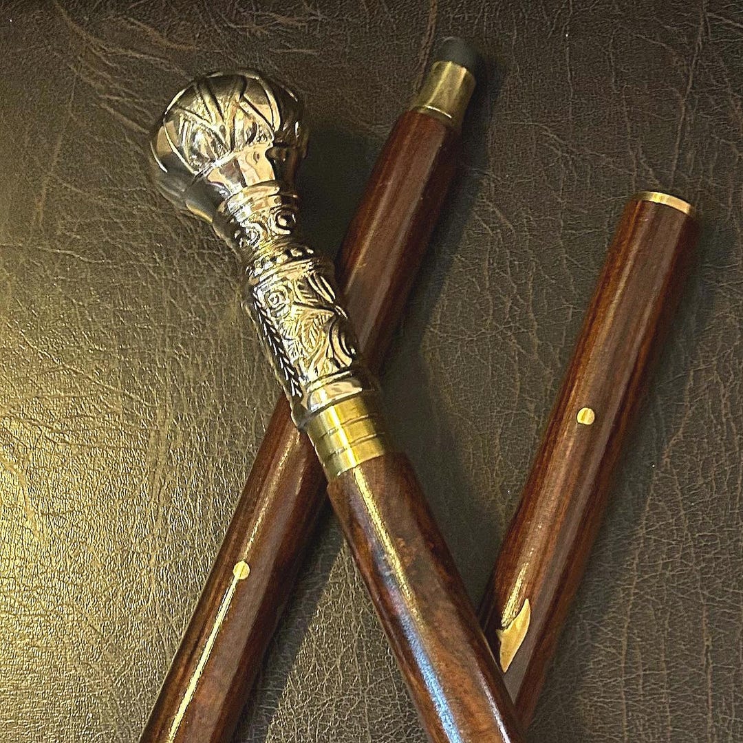 Brass Ornate Walking Stick Head Knob Handle With Premium Finishing ...