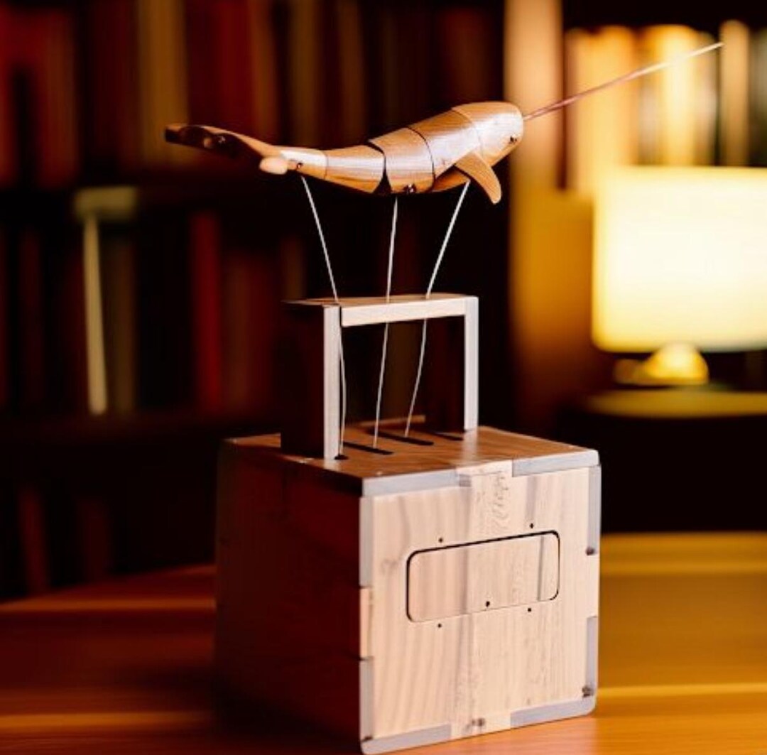 Handmade Wooden Whale Automata: Narwhal Music Box Sculpture - Etsy