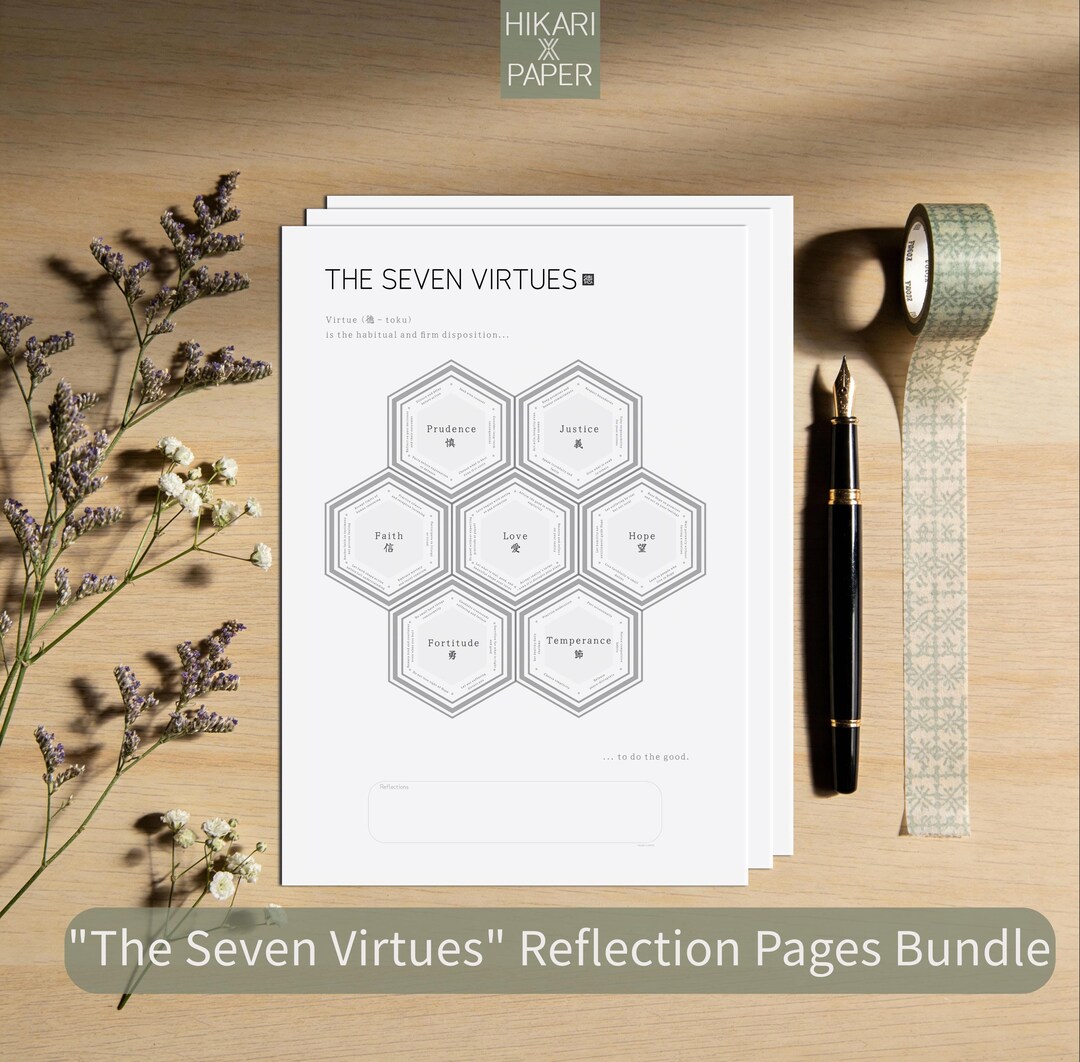 Seven Virtues Journaling Pages – Minimalist Reflection Prompts (PDF ...