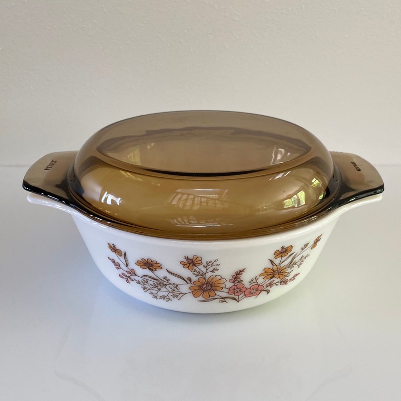 Pyrex England Baking Dish in Autumn Floral Casserole Dish in - Etsy