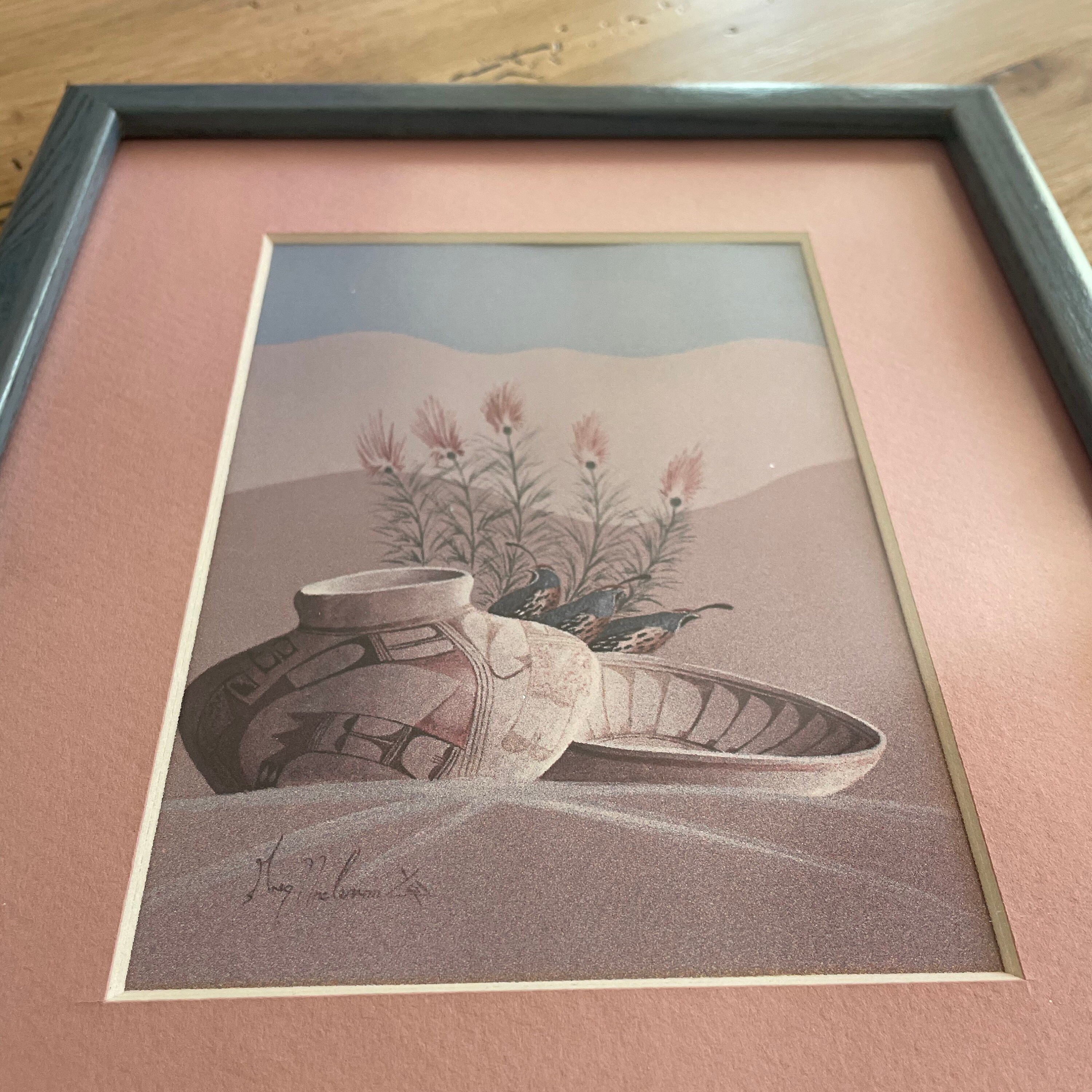 Greg Anderson Signed Print | Hopi and Quail | Southwest Tucson Fountain ...