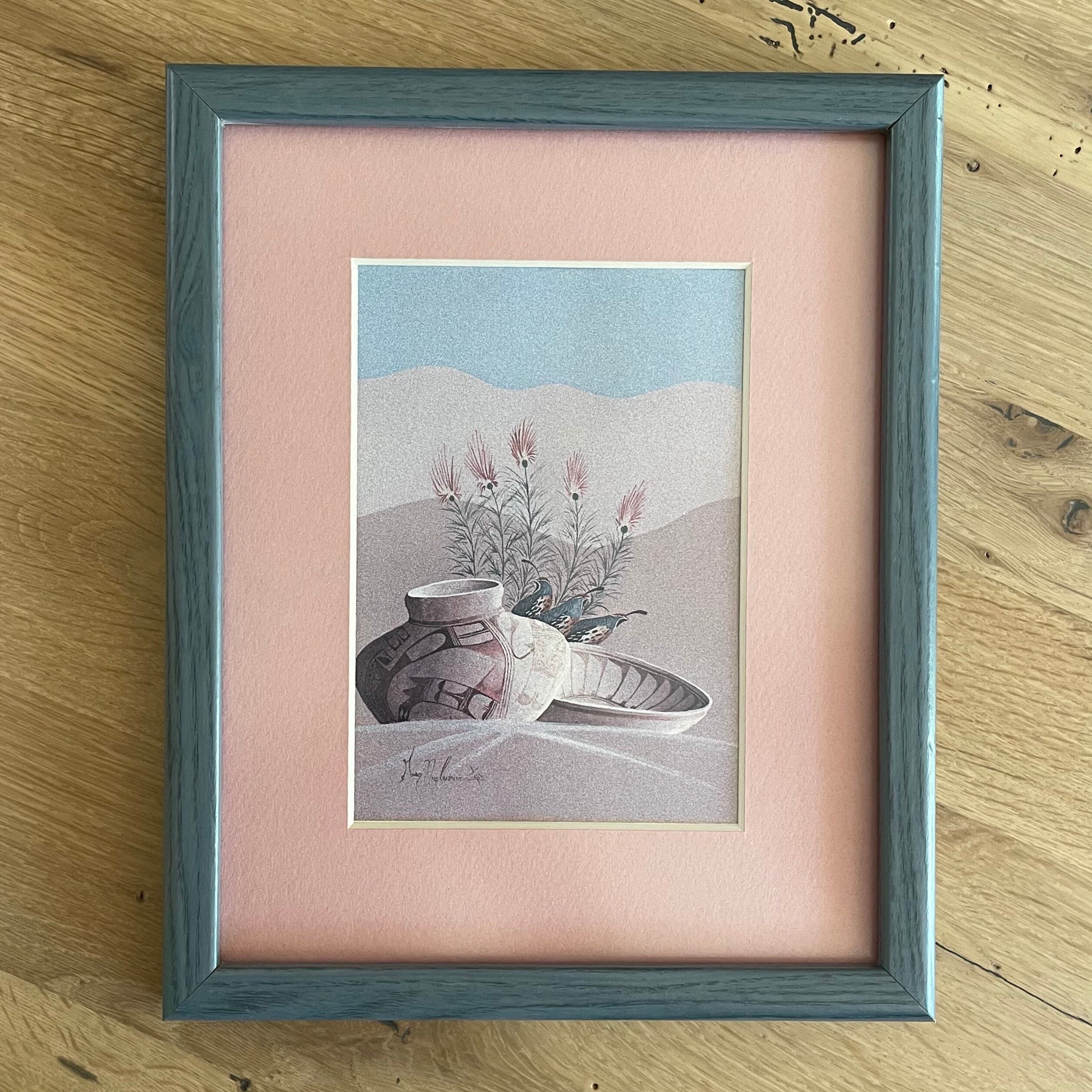 Greg Anderson Signed Print | Hopi and Quail | Southwest Tucson Fountain ...